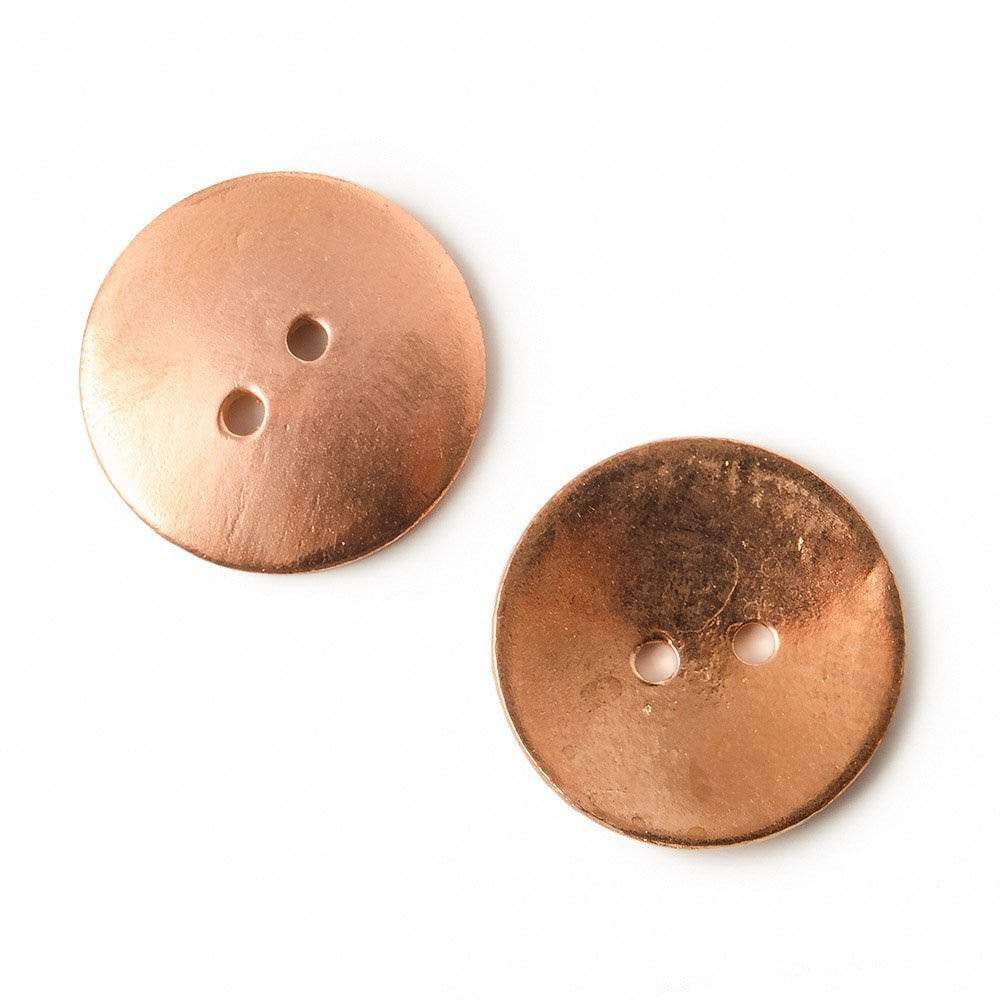 20mm Copper Button Round Disc, 6 pieces