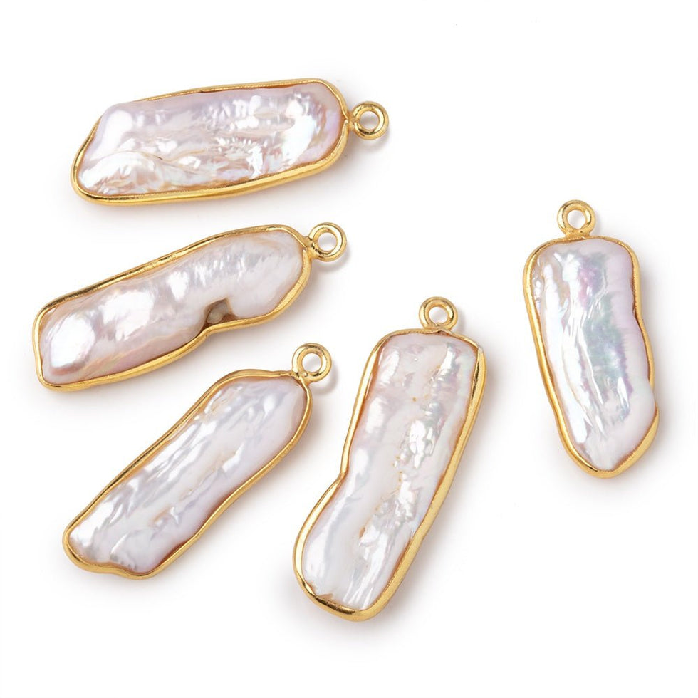 Bezel Set Freshwater Pearl Beads | Beads of Cambay